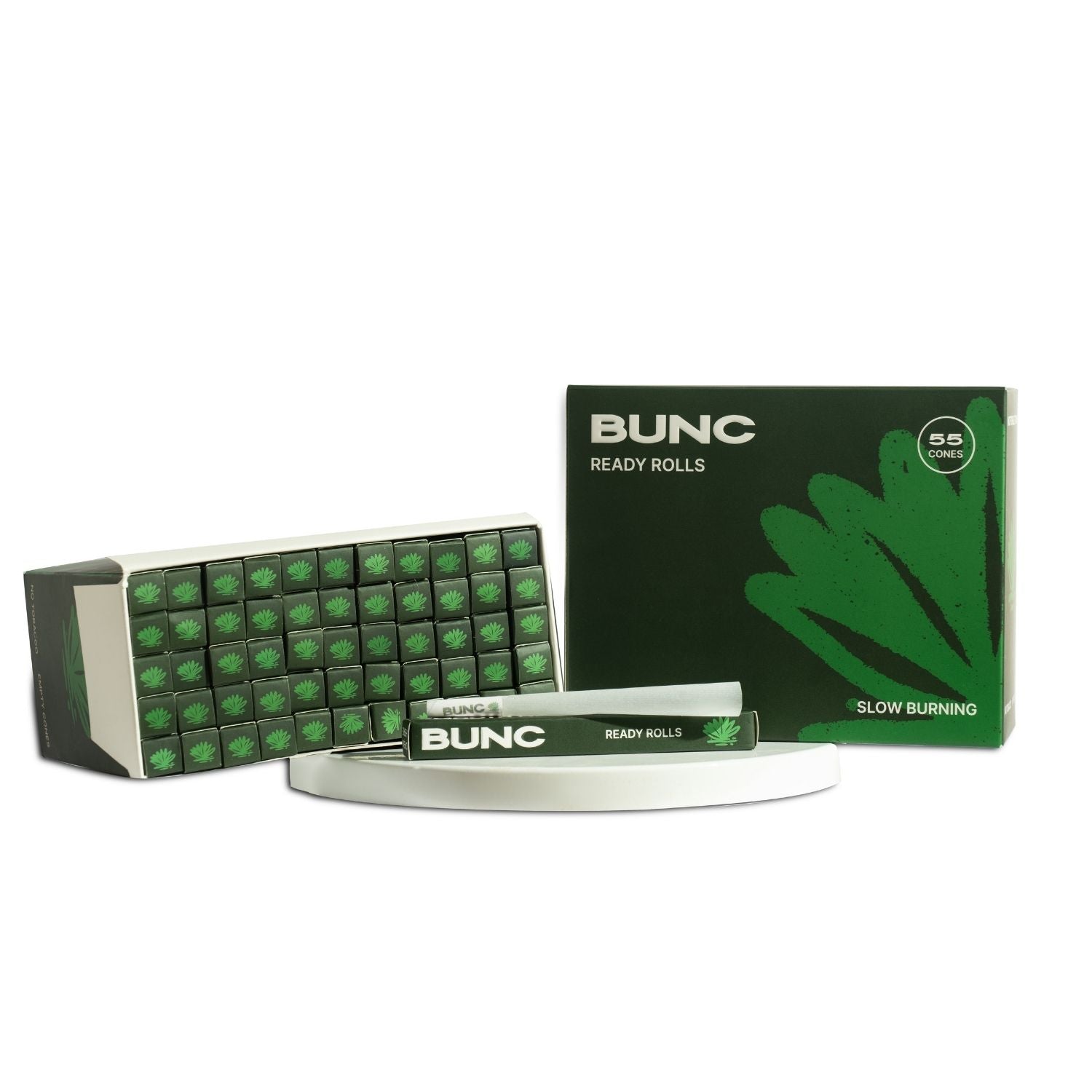 Bunc Ready Rolls King Size (Bleached White, Pack of 55 Pre rolled cone ...